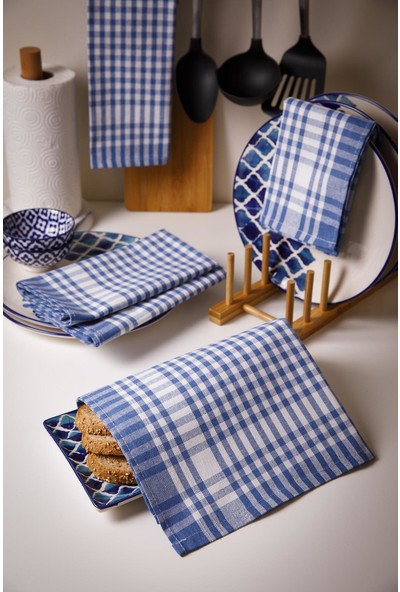Retro Mutfak Bezi 50X70 cm 5 Adet Pötikare Kurulama Bezi Mavi, Bardak ve Tabak Kurulama Retro Mutfak Bezi 50X70 cm 5 Adet Pötikare Kurulama Bezi Mavi, Bardak ve Tabak Kurulama