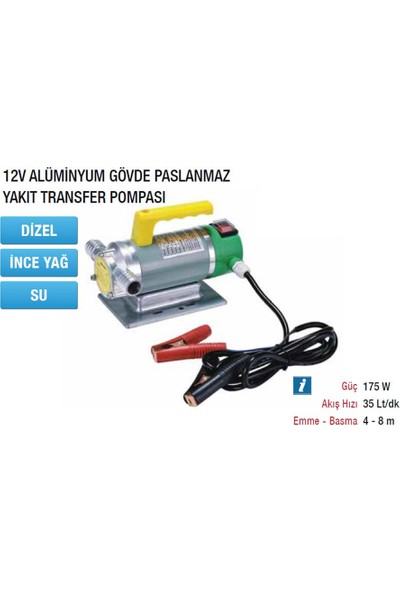 Mitacan MTTP40B12 Paslanmaz Yakıt Transfer Pompası 12V Mitacan MTTP40B12 Paslanmaz Yakıt Transfer Pompası 12V