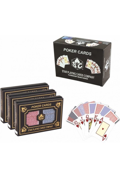 Star %100 Plastik Jumbo Index 2 Li Poker Kartı