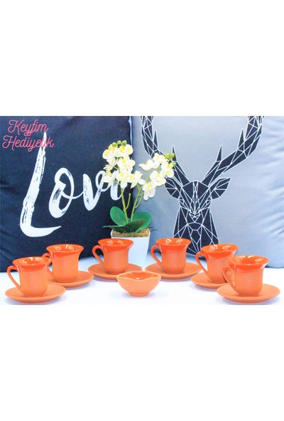 Avanos Turuncu 6'lı Fincan Seti