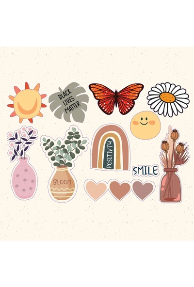 Paytak Moda Çiçek Saksı Mektup Tasarımlı A5 Stickers Çıkartma PYTKSTK012 Paytak Moda Çiçek Saksı Mektup Tasarımlı A5 Stickers Çıkartma PYTKSTK012
