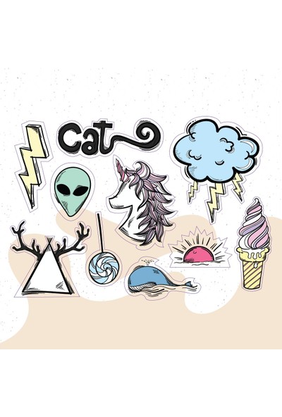 Paytak Moda Unicorn Alien Karışık Tasarımlı A5 Stickers Çıkartma PYTKSTK030 Paytak Moda Unicorn Alien Karışık Tasarımlı A5 Stickers Çıkartma PYTKSTK030