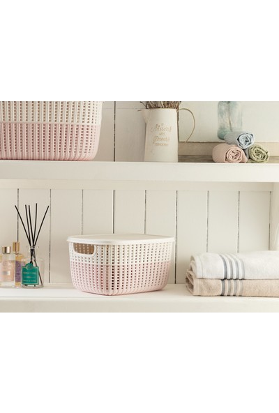 Madame Coco Buckley Kapaklı Sepet 6,8 Lt - Soft Pudra Madame Coco Buckley Kapaklı Sepet 6,8 Lt - Soft Pudra