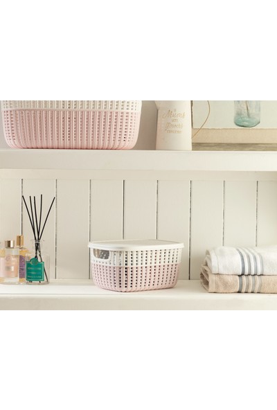 Madame Coco Buckley Kapaklı Sepet 3 Lt - Soft Pudra Madame Coco Buckley Kapaklı Sepet 3 Lt - Soft Pudra