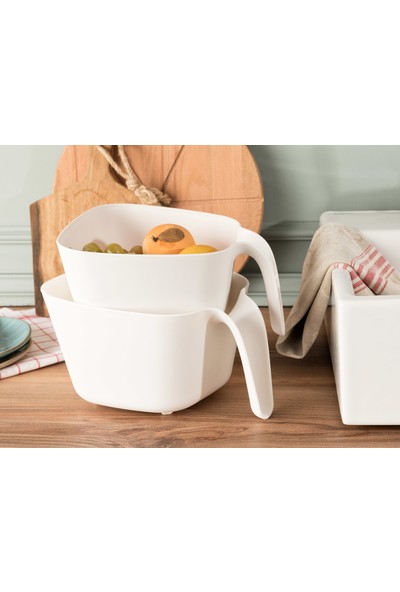 Madame Coco Reiser 2'li Saplı Süzgeç - Soft Ekru