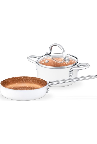 Madame Coco Mini Granite Look Tencere Seti 3 Parça - 14 cm Madame Coco Mini Granite Look Tencere Seti 3 Parça - 14 cm