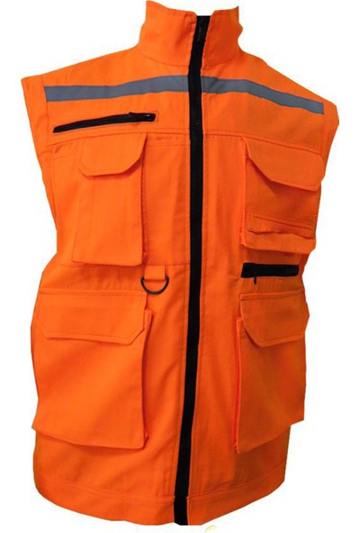 Buriş Harmandan Karışım Çok Cepli Reflektörlü Iş Yeleği