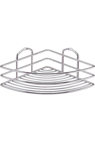 Arsimo Üçgen Metal Tek Katlı Köşeli Banyo Rafı Şampuanlık