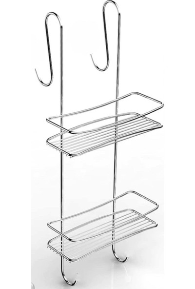 Arsimo Kancalı Metal 2 Katlı Duşakabin Rafı