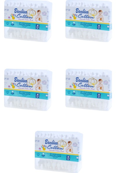 Bambino Emniyetli Kulak Çubuğu 60 Lı - 5 Adet