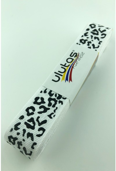 Ulutaş Beyaz Dana Desen Baskılı Grogren Kurdele 2,5 cm Ulutaş Beyaz Dana Desen Baskılı Grogren Kurdele 2,5 cm