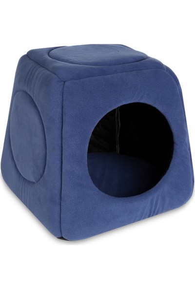 Mavi Üç Fonksiyonlu Yıkanabilir Kedi Yatağı 40X40 cm