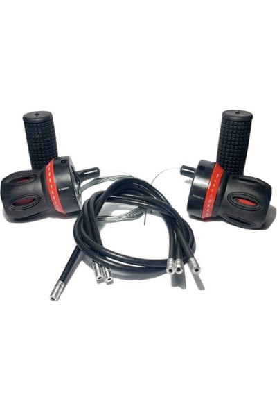 Hsgl Bisiklet Vites Kolu Kırmızı Noktalı 3x7 Uyumlu