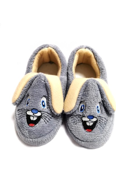 Cute Kids Çocuk Gri Tavşan Desenli Panduf PA030