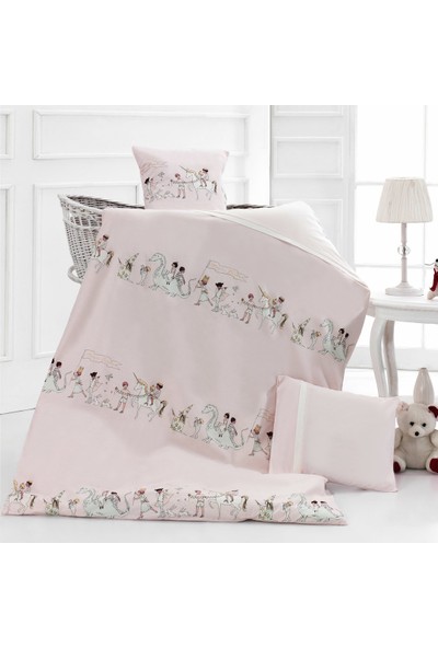 Momishop Pamuklu Nevresim Takımı Pudra