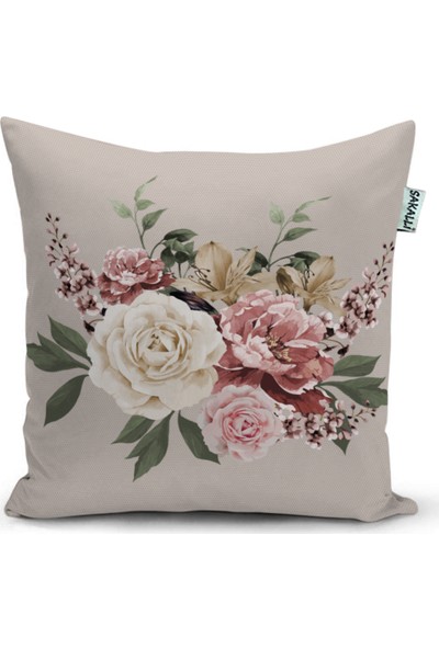 Sakallı Gül Desen 3D Baskılı Dekoratif Kırlent Kılıfı Sakallı Gül Desen 3D Baskılı Dekoratif Kırlent Kılıfı