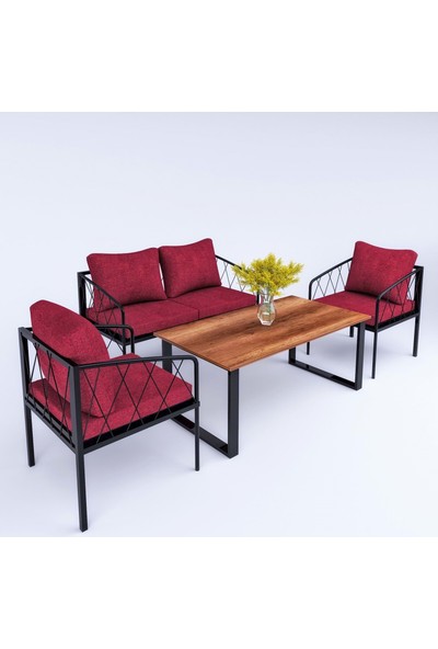 Theia Tasarım Kanepe Seti Venedik Sedir 2+1+1+Sehpa / Kırmızı Theia Tasarım Kanepe Seti Venedik Sedir 2+1+1+Sehpa / Kırmızı