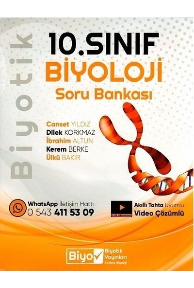 Biyotik Yayınları 10. Sınıf Biyoloji Soru Bankası - Canset Yıldız Biyotik Yayınları 10. Sınıf Biyoloji Soru Bankası - Canset Yıldız