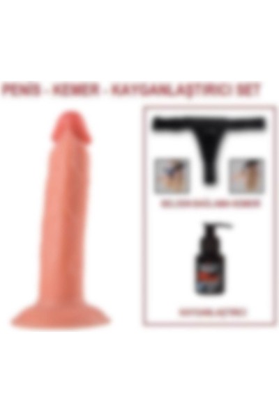 Lilitu Shop 19,5 cm Belden Bağlamalı Realistik Dildo Penis Set