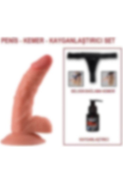 Lilitu Shop 18 cm Belden Bağlamalı Realistik Dildo Penis Set