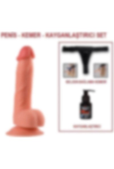 Lilitu Shop 21 cm Belden Bağlamalı Realistik Dildo Penis Set