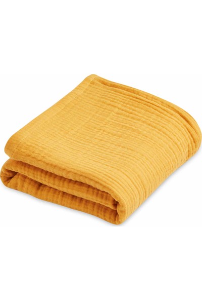 Zuppers 4 Katlı Müslin Örtü 80 x 120 cm - Hardal