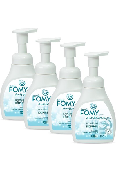 Fomy Antibakteriyel Köpük Sabun El Temizleme Köpüğü 300 ml x 4 Adet Fomy Antibakteriyel Köpük Sabun El Temizleme Köpüğü 300 ml x 4 Adet