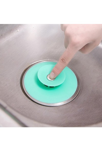 Bamovi Çok Fonksiyonlu Banyo Mutfak Lavabo Tıkacı Süzgeç Küvet Süzgeci Tıkacı Yeşil
