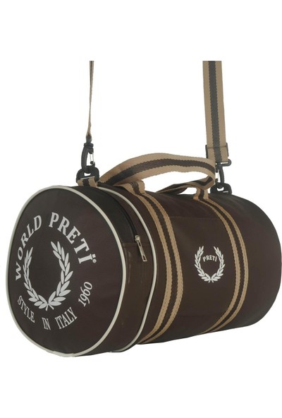 World Preti Spor Silindir Seyahat Çantası Kahve 1067