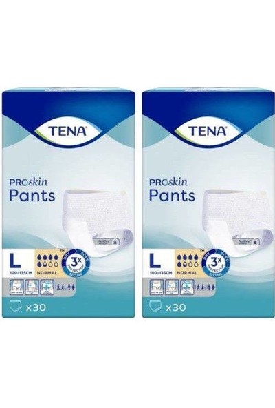 Tena 5,5 Damla Emici Large Büyük Boy 30'lu 2 Paket 60 Adet Külot Tena 5,5 Damla Emici Large Büyük Boy 30'lu 2 Paket 60 Adet Külot