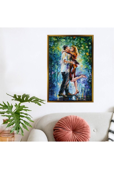 Giyense Altın Sarısı Çerçeveli Dekoratif Duvar Tablosu 57