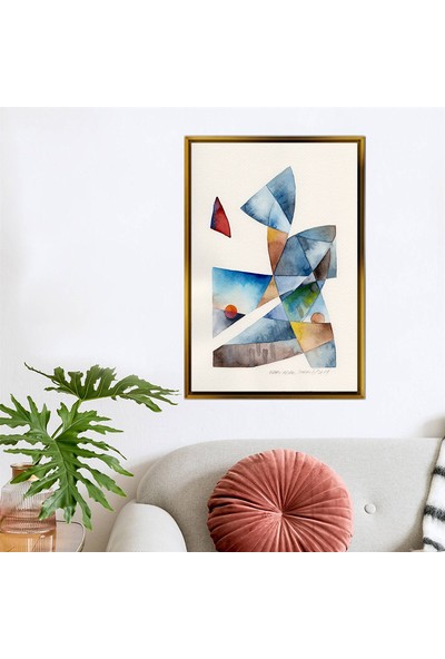 Giyense Altın Sarısı Çerçeveli Dekoratif Duvar Tablosu 398