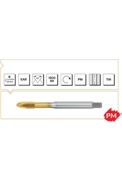 MTE Makina Takım M6 Hsse DIN371/B Tın Kaplamalı Venüs Makine Kılavuzu