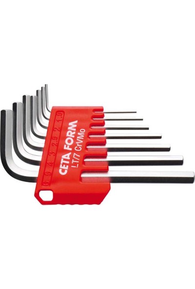 Ceta Form Lt/7 7 Parça Kısa Tip Nikel L Allen Anahtar Takımı Ceta Form Lt/7 7 Parça Kısa Tip Nikel L Allen Anahtar Takımı