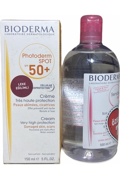 Bioderma Photoderm Spot Spf 50+ 150 ML Leke Karşıtı Güneş Kremi + 500 ML Sensibio H2O Hediyeli
