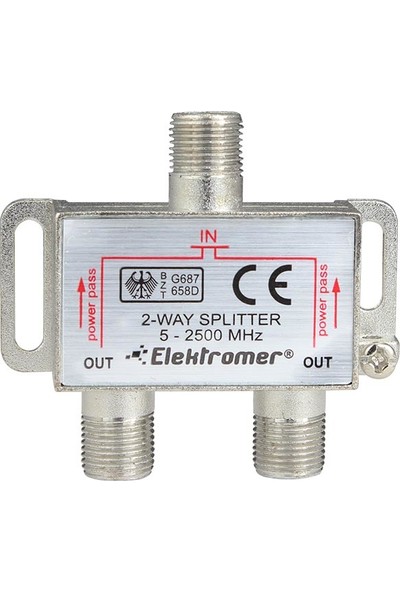 Elektromer 1486 1/2 Splitter 5-2500 Mhz Elektromer 1486 1/2 Splitter 5-2500 Mhz