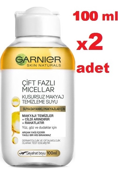 Garnıer Micellar Çift Fazlı Makyaj Temizleme Suyu 2X100 ml Garnıer Micellar Çift Fazlı Makyaj Temizleme Suyu 2X100 ml