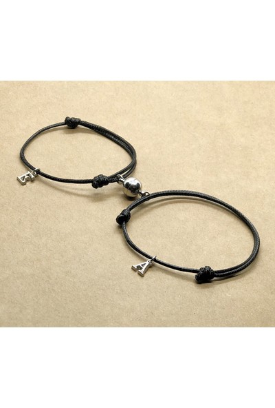 Zhayat Mıknatıslı Harfli Sevgili Bilekliği Çift Kombin Manyetik Takı