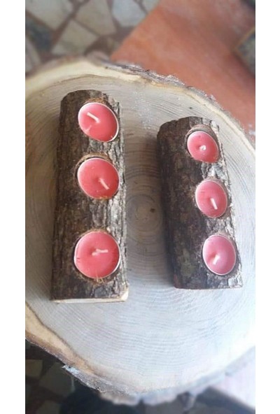 lon Doğal Yassı Silindir Kütük Ahşap Aksesuar 3lü Mumluk lon Doğal Yassı Silindir Kütük Ahşap Aksesuar 3lü Mumluk