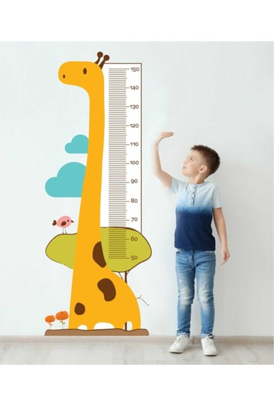 Walldeco Sevimli Zürafa Temalı Boy Ölçer Sticker Walldeco Sevimli Zürafa Temalı Boy Ölçer Sticker