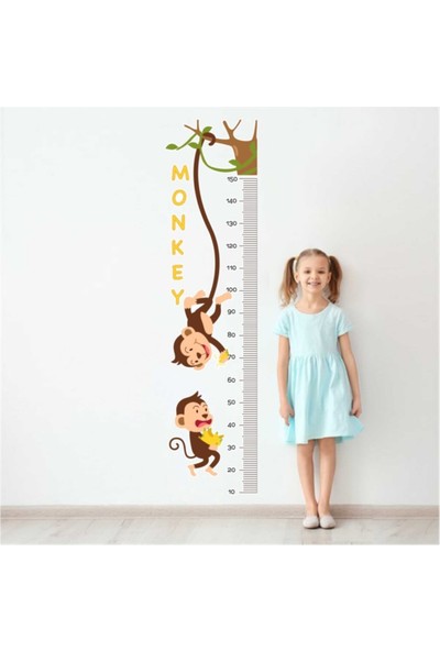 Walldeco Maymun Temalı Boy Ölçer Sticker