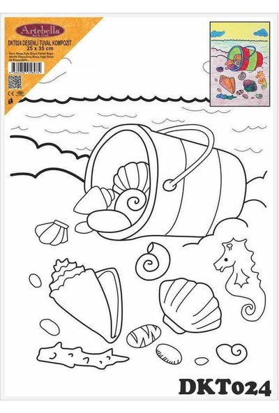Artebella DKT024 Desenli Tuval Kompozit Boyama 25 x 35 cm