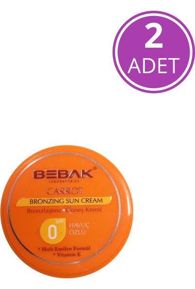 Bebak Güneş Kremi Havuç Özlü Kavanoz 100 ml - 2 Adet