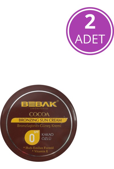 Bebak Güneş Kremi Kakao Özlü Kavanoz 100 ml -2 Adet