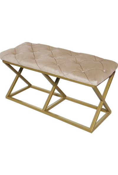 Evodeko Gold - Beyaz Bench Puf Evodeko Gold - Beyaz Bench Puf