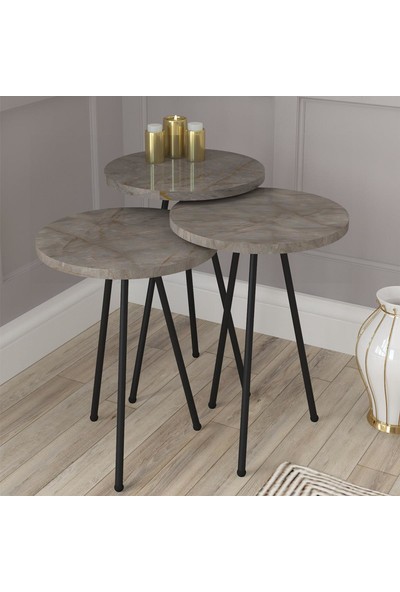 Pratico Zigon Sehpa Gordion 3'lü Boru Ayak Pratico Zigon Sehpa Gordion 3'lü Boru Ayak