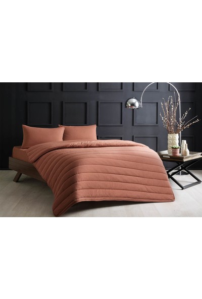 Taç Jersey Yorgan Seti Natura Çift Kişilik Koyu Somon Taç Jersey Yorgan Seti Natura Çift Kişilik Koyu Somon