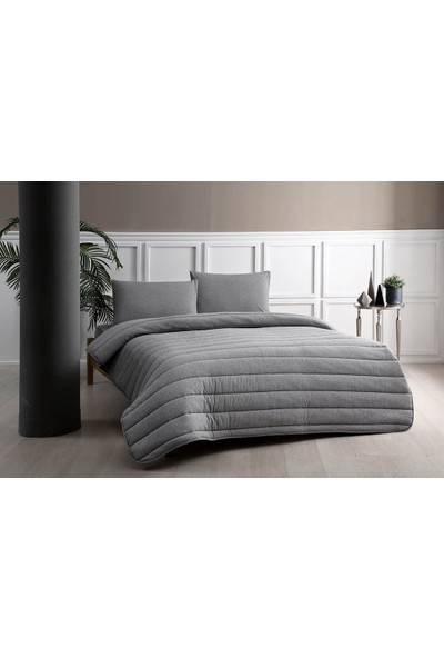 Taç Jersey Yorgan Seti Natura Çift Kişilik Antrasıt Taç Jersey Yorgan Seti Natura Çift Kişilik Antrasıt