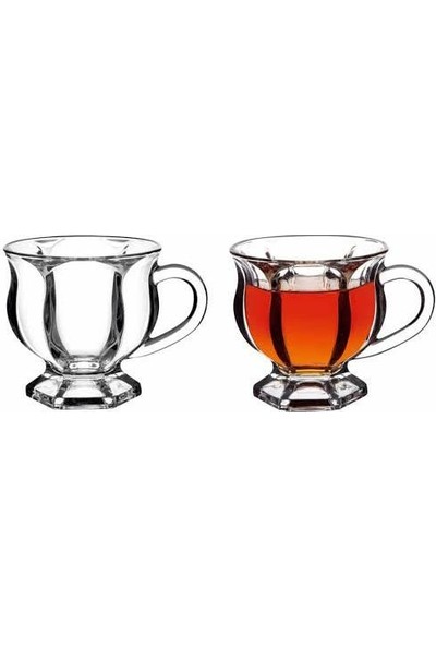 Perotti Davide 6'lı Cam Kulplu Çay & Meşrubat Bardağı