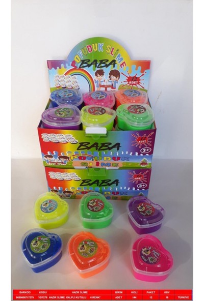 Erbek Plastik Kalpli Hazır Slime 6 Adet Erbek Plastik Kalpli Hazır Slime 6 Adet